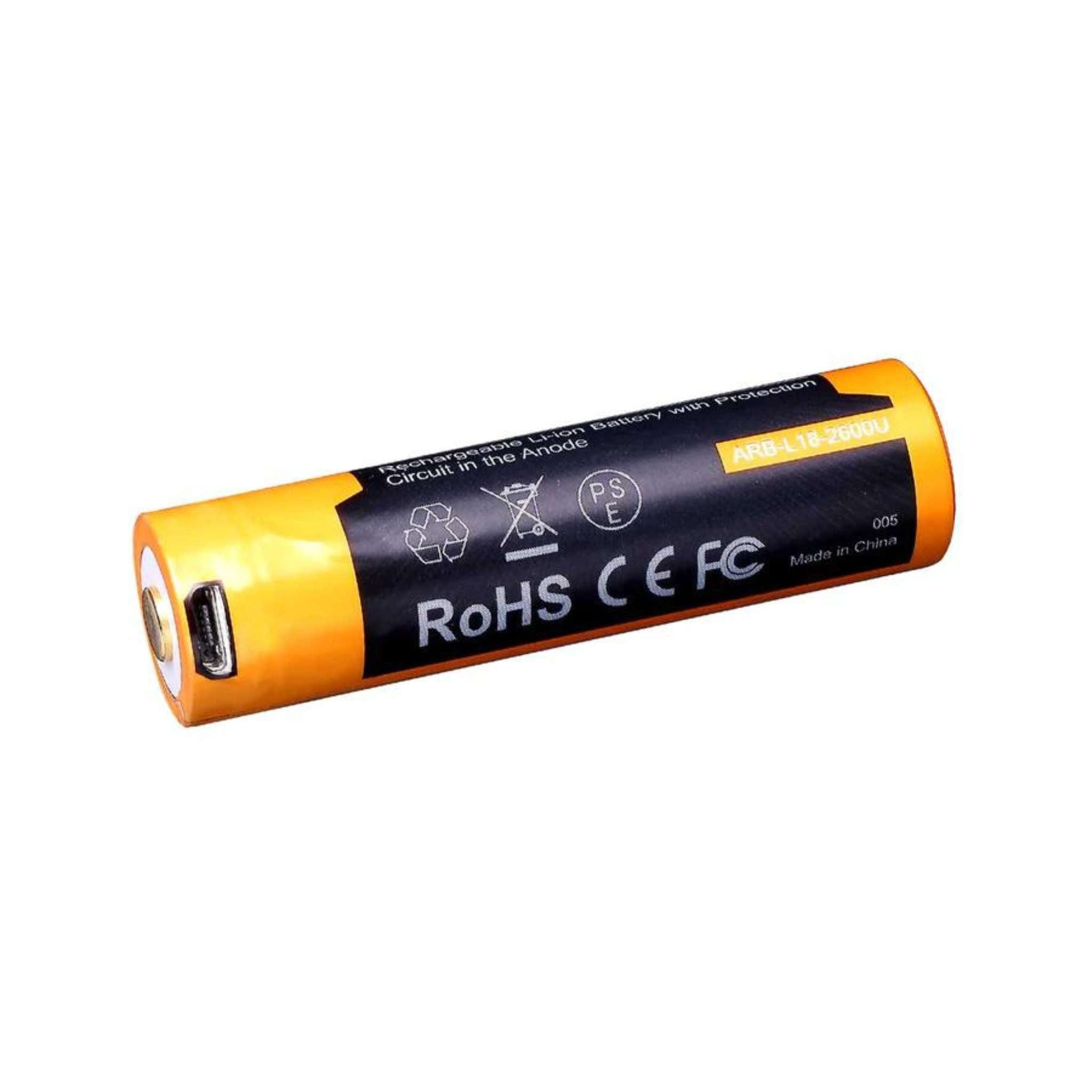 Fenix Battery 18650 - 2600mAh USB Rechargeable | Rechargeable Battery ...