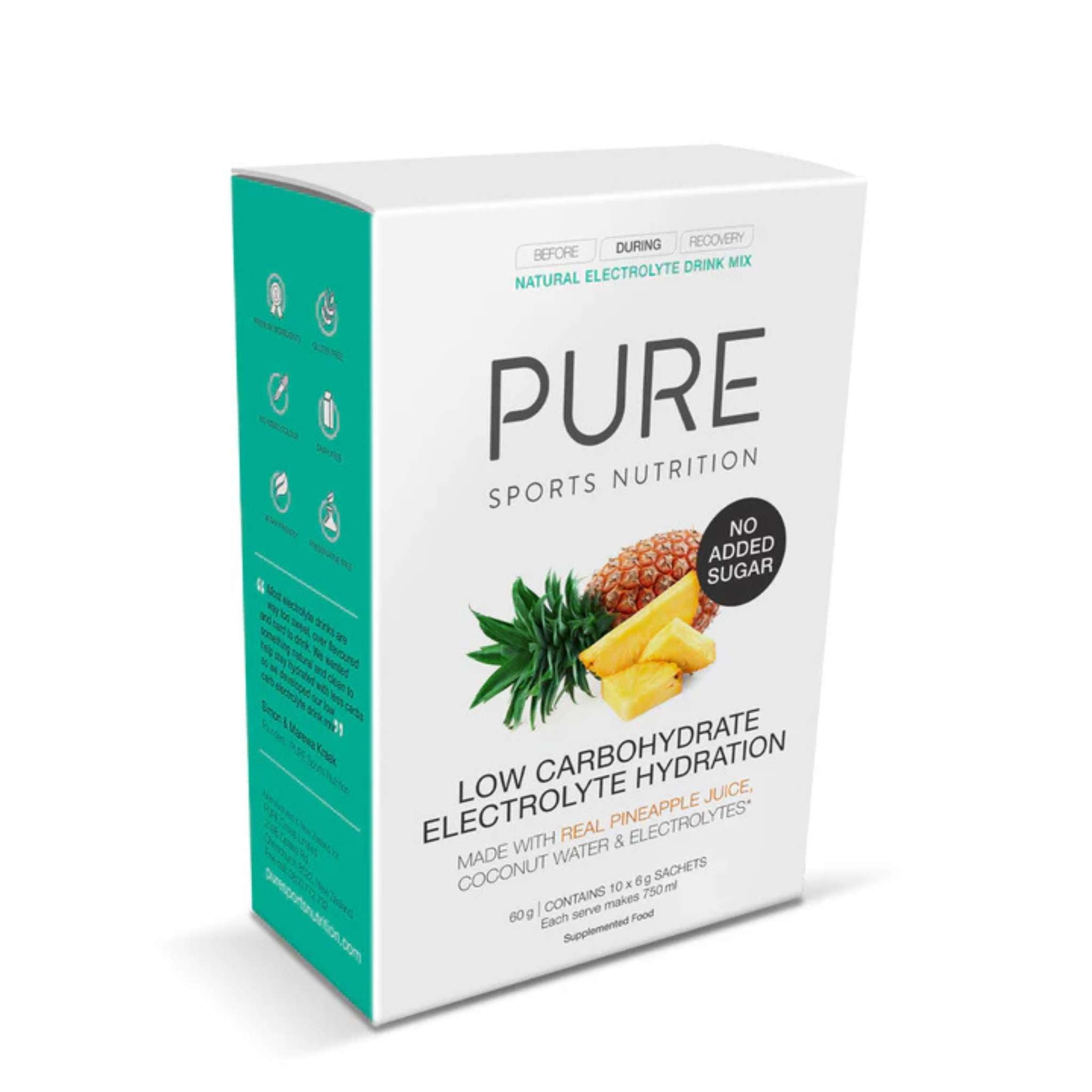 Pure Electrolyte Hydration Low Carb 6g Sachets 10 Pack - Pineapple ...