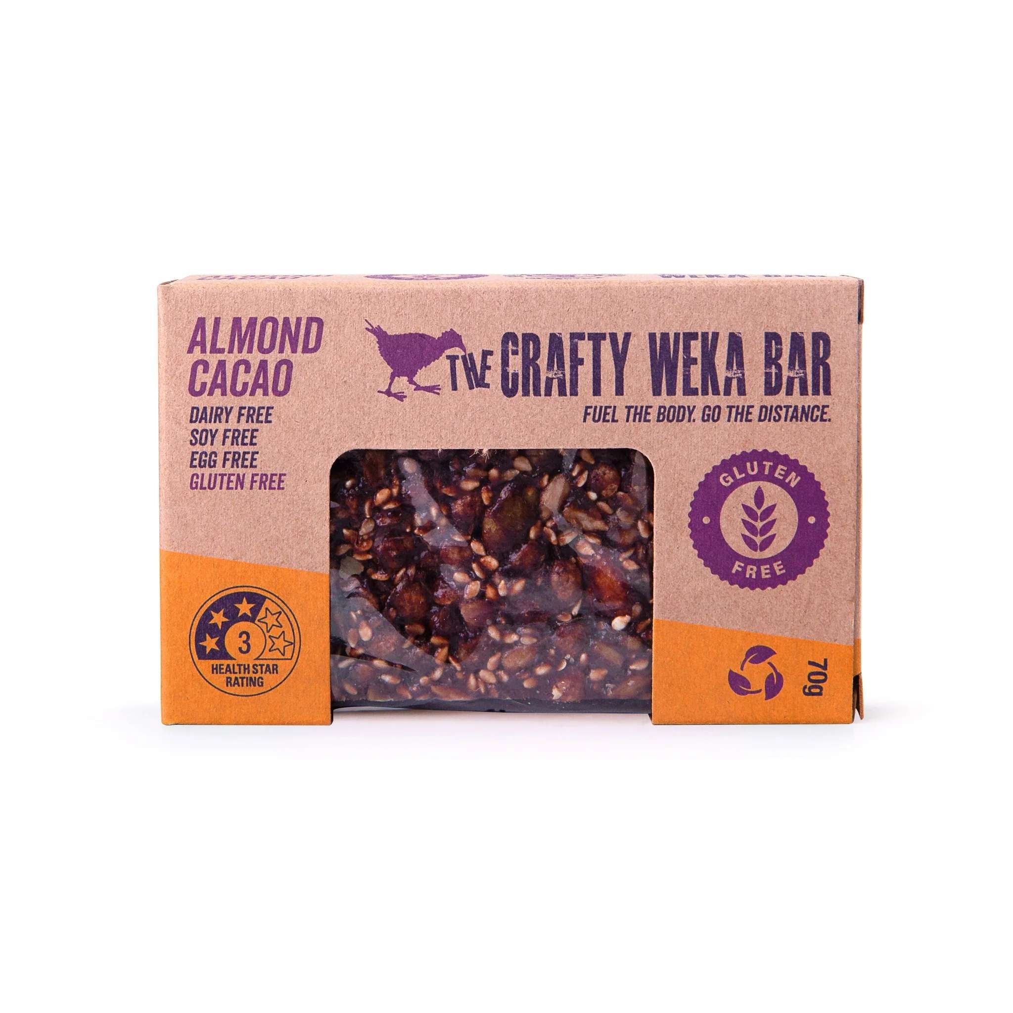 The Crafty Weka Almond and Cacao Bar Gluten Free - 70g | Energy Bars NZ ...
